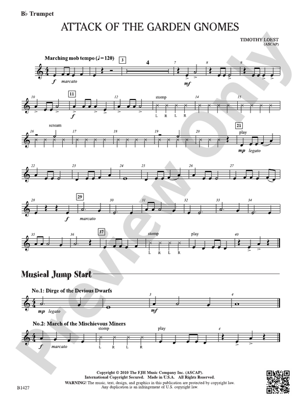 Attack of the Garden Gnomes: B-flat Trumpet: B-flat Trumpet Part ...