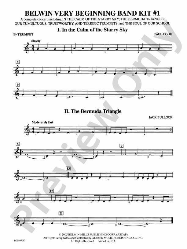 Belwin Very Beginning Band Kit #1: 1st B-flat Trumpet: 1st B-flat ...