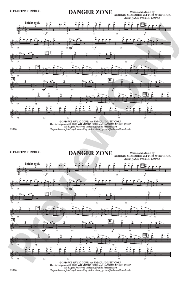 Danger Zone: Flute: Flute Part - Digital Sheet Music Download