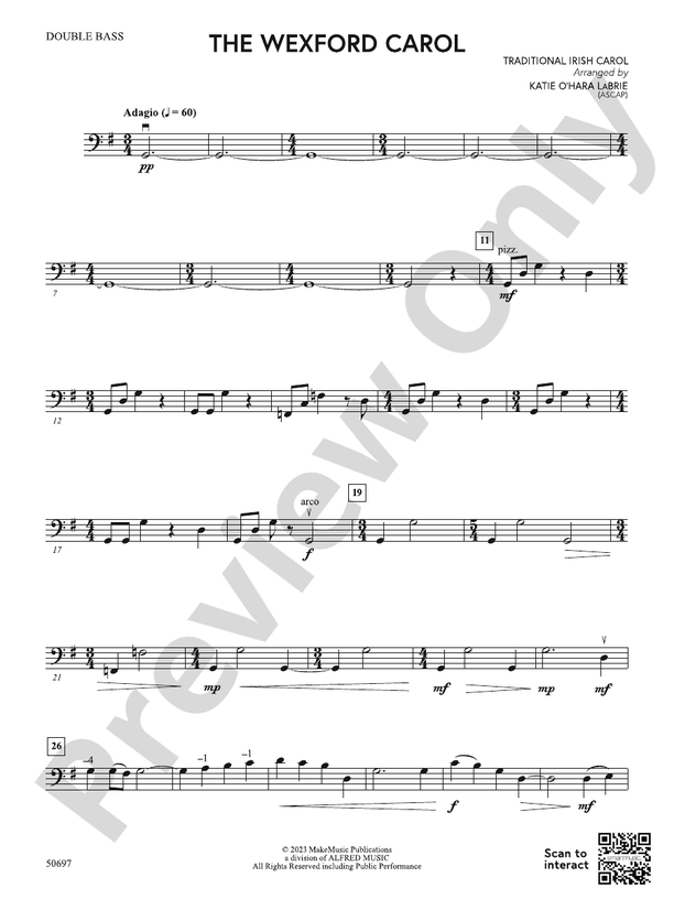 The Wexford Carol: String Bass: String Bass Part - Digital Sheet Music ...