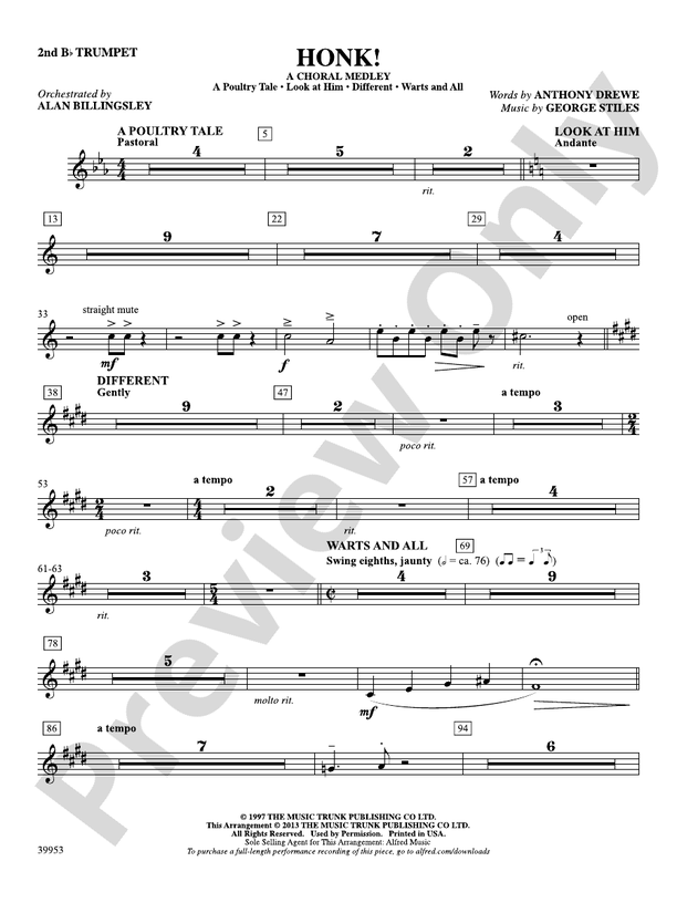Honk!: 2nd B-flat Trumpet: 2nd B-flat Trumpet Part - Digital Sheet ...