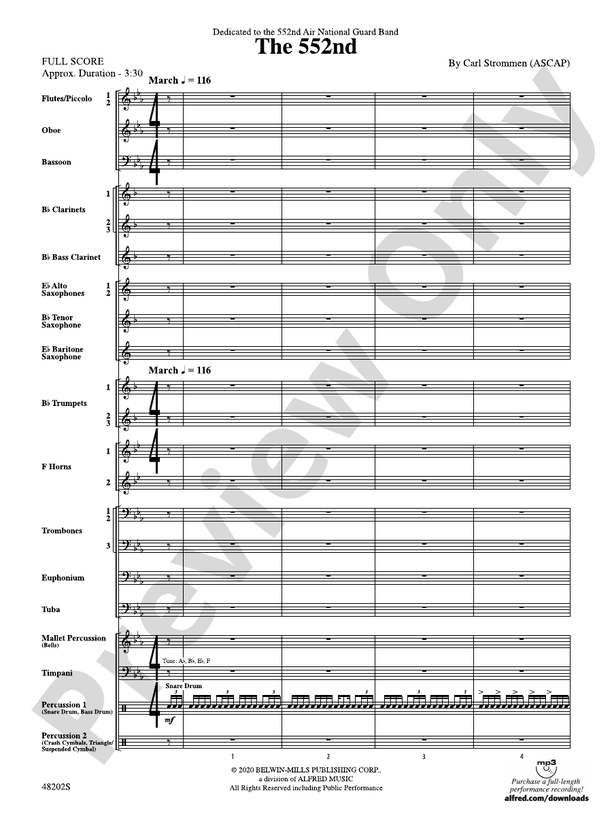 The 552nd: Score: Concert Band Score - Digital Sheet Music Download