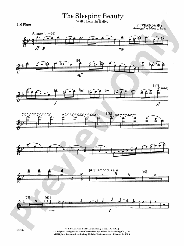 Sleeping Beauty Waltz From The Ballet 2nd Flute 2nd Flute Part