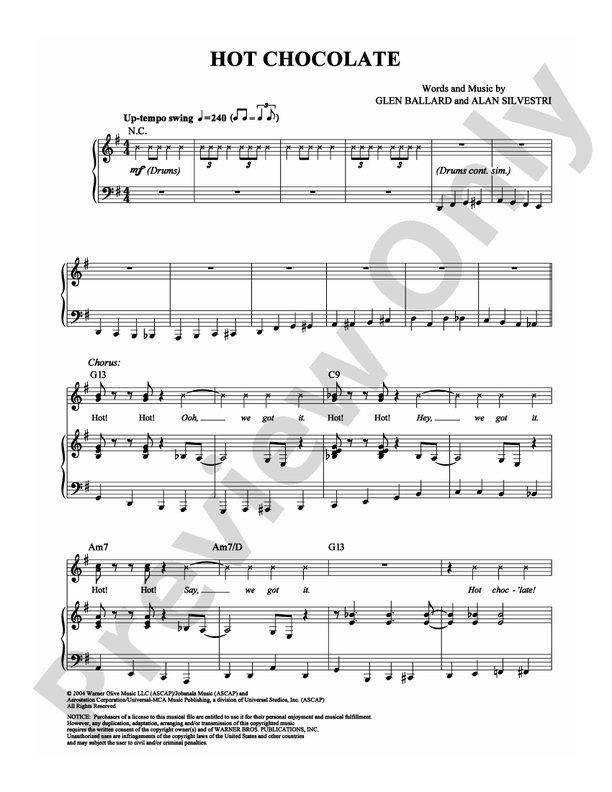 Hot Chocolate: Piano/Vocal/Chords: Glen Ballard - Digital Sheet Music ...