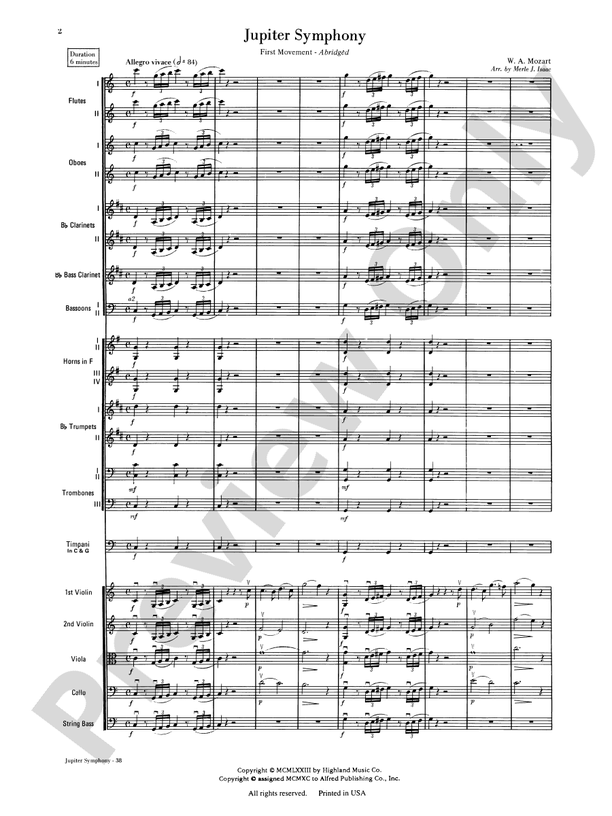 Jupiter Symphony, 1st Movement: Score: Full Orchestra Score - Digital ...