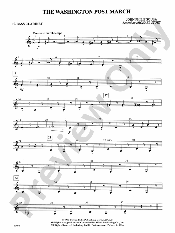 Washington Post: B-flat Bass Clarinet: B-flat Bass Clarinet Part ...