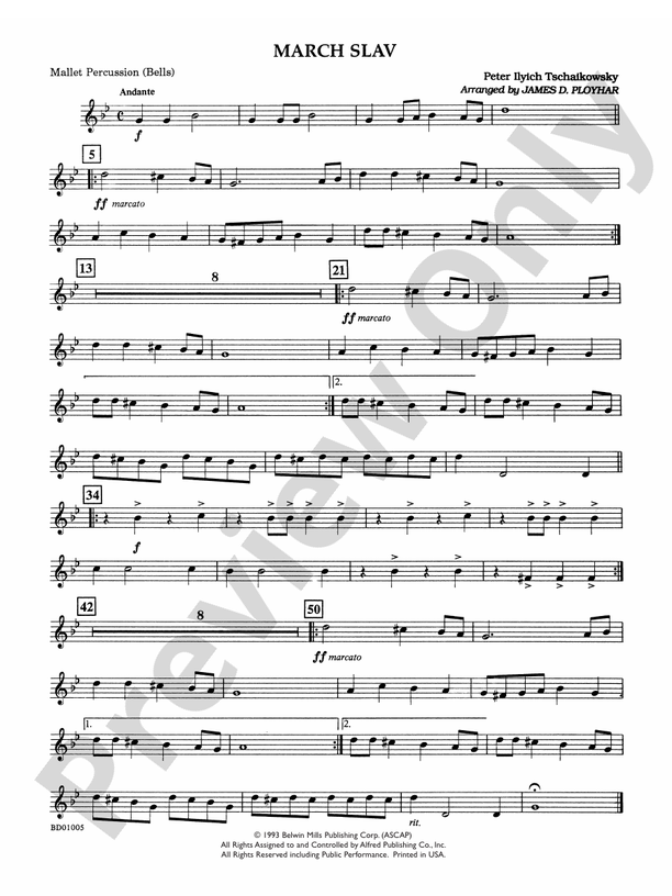March Slav: Mallets: Mallets Part - Digital Sheet Music Download