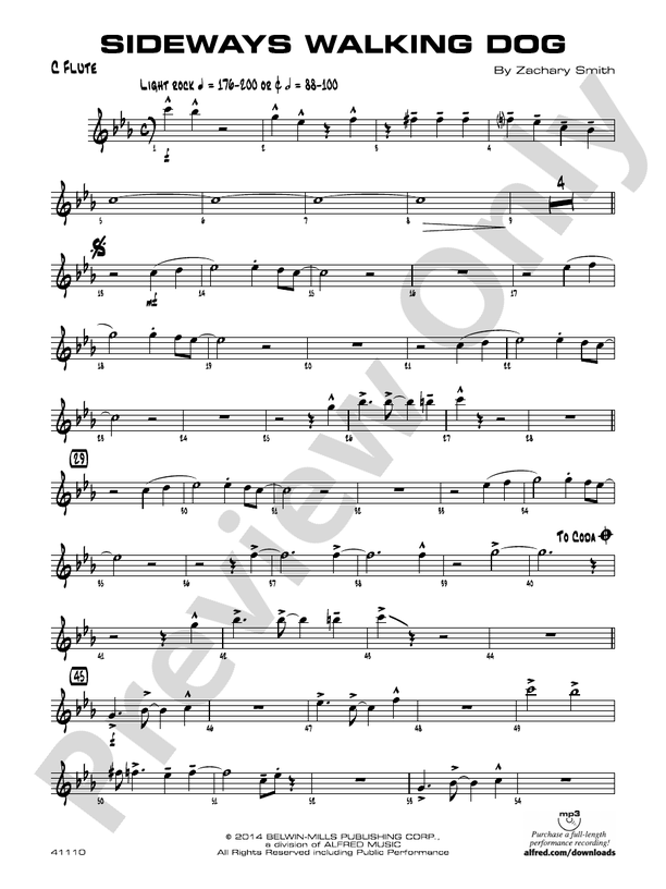 Sideways Walking Dog: Flute: Flute Part - Digital Sheet Music Download
