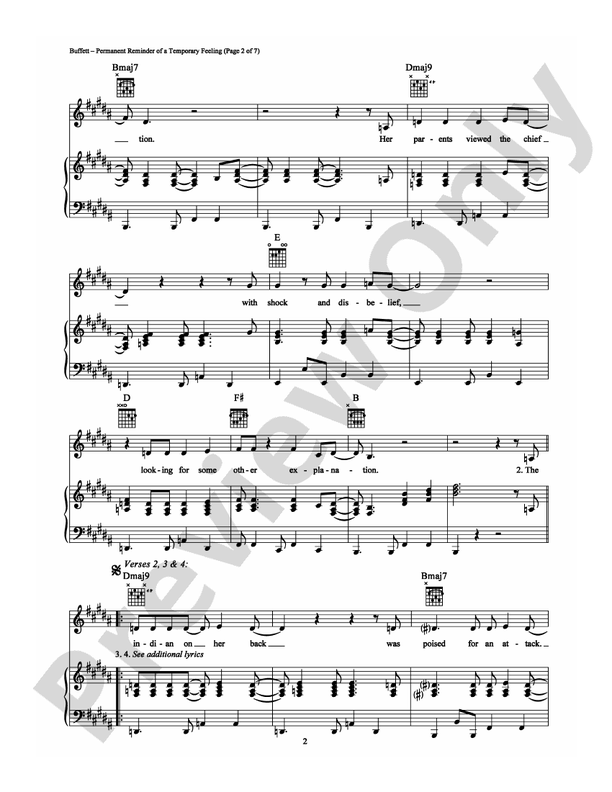 Permanent Reminder of a Temporary Feeling: Piano/Vocal/Chords: Jimmy ...