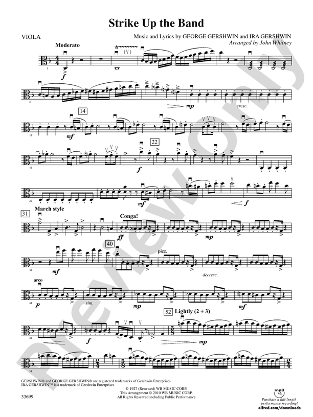 Strike Up the Band: Viola: Viola Part - Digital Sheet Music Download