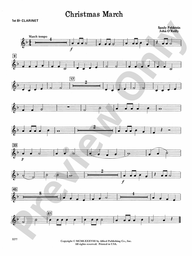 Christmas March: 1st B-flat Clarinet: 1st B-flat Clarinet Part ...