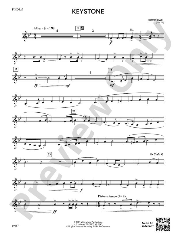 Keystone: 1st F Horn: 1st F Horn Part - Digital Sheet Music Download