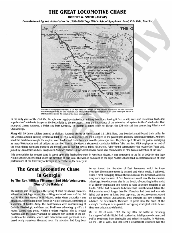 The Great Locomotive Chase: Score: Concert Band Score - Digital Sheet ...