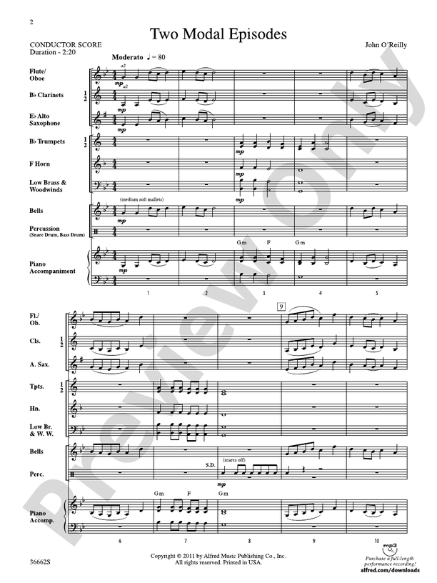 Two Modal Episodes: Score: Concert Band Score - Digital Sheet Music ...
