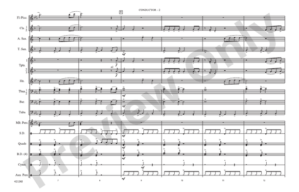 Burn: Score: Marching Band Score - Digital Sheet Music Download