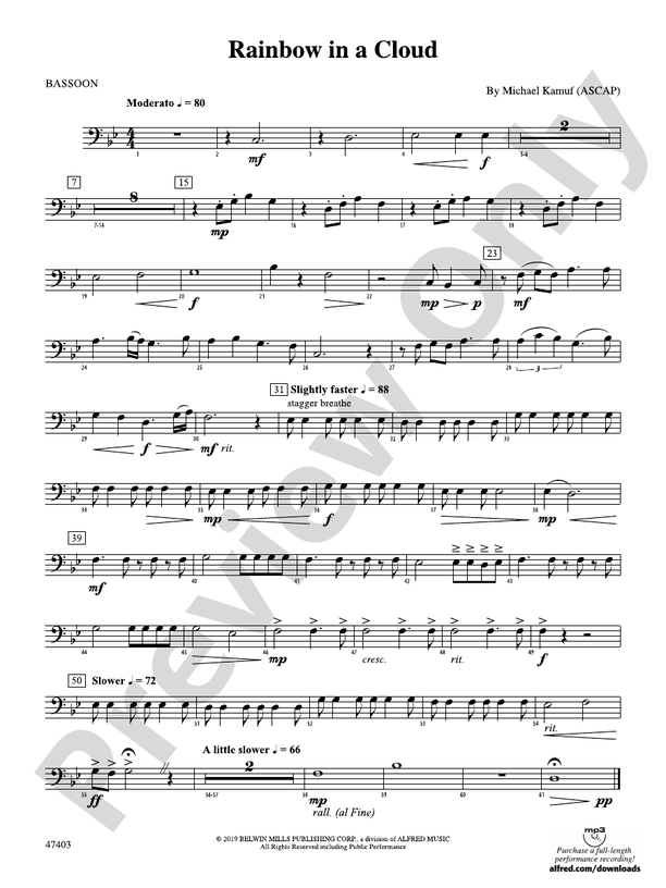 Rainbow in a Cloud: Bassoon: Bassoon Part - Digital Sheet Music Download
