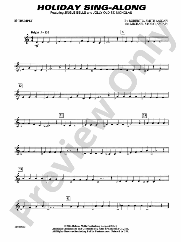 Holiday Sing-Along: 1st B-flat Trumpet: 1st B-flat Trumpet Part ...