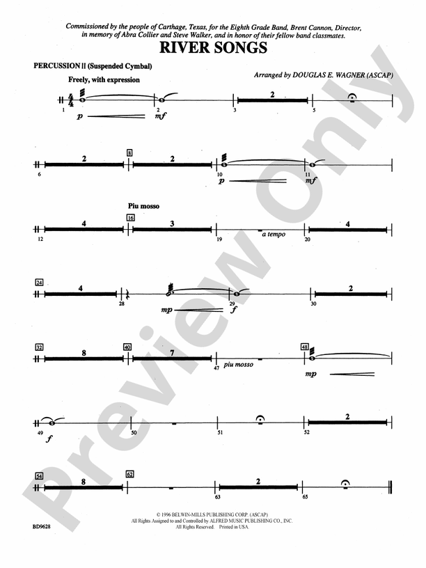 River Songs: 2nd Percussion: 2nd Percussion Part - Digital Sheet Music ...