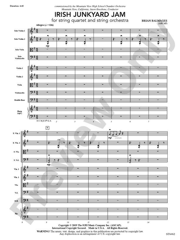 Irish Junkyard Jam: Score: String Orchestra Score: Brian Balmages ...