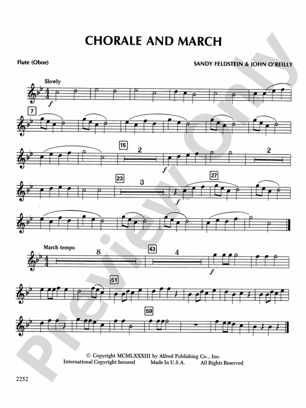 Chorale and March: Flute: Flute Part - Digital Sheet Music Download