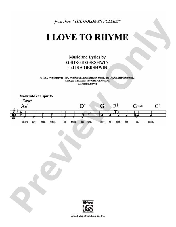 I Love to Rhyme: Lead Sheet: George Gershwin - Digital Sheet Music Download