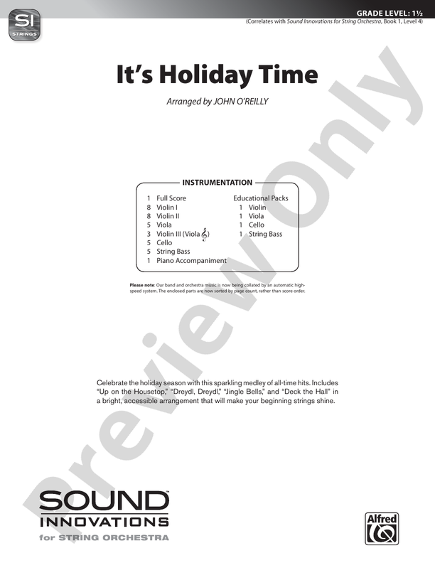 It's Holiday Time: Score: String Orchestra Score - Digital Sheet Music ...