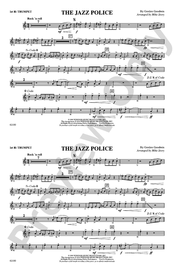 The Jazz Police: 1st B-flat Trumpet: 1st B-flat Trumpet Part - Digital Sheet Music Download