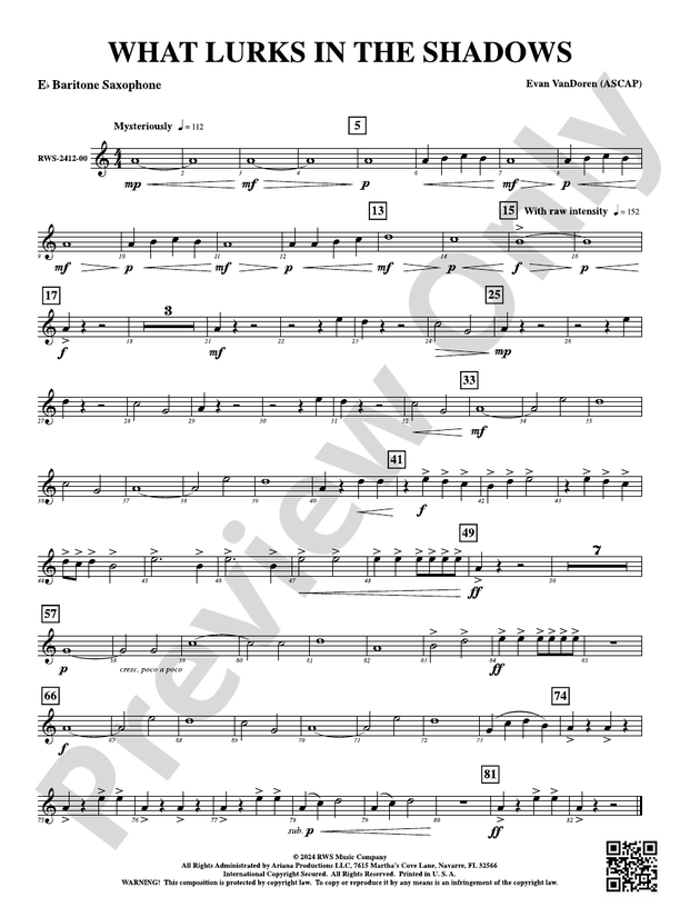 What Lurks in the Shadows: E-flat Baritone Saxophone: E-flat Baritone ...