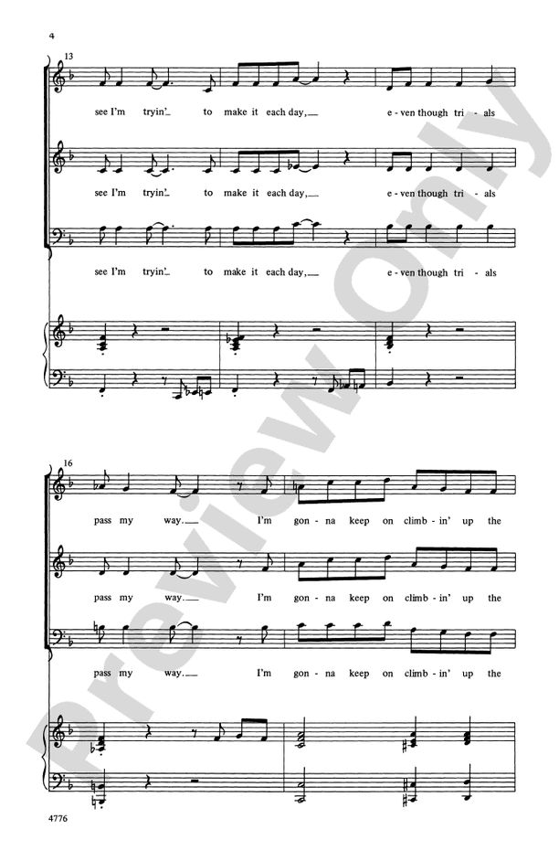 Climbin' Up the Mountain: 3-Part Mixed Choral Octavo: Patsy Ford Simms ...