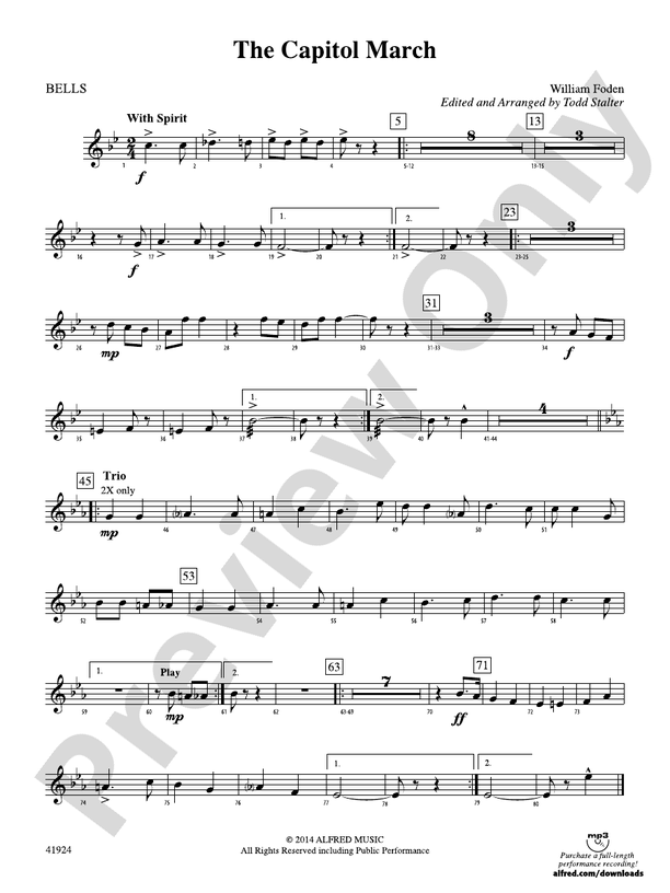 The Capitol March: Bells: Bells Part - Digital Sheet Music Download