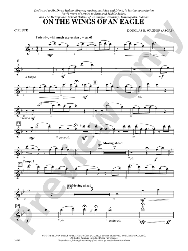 On the Wings of an Eagle: Flute: Flute Part - Digital Sheet Music Download