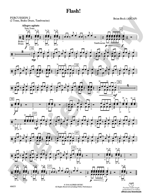 Flash!: 2nd Percussion: 2nd Percussion Part - Digital Sheet Music Download