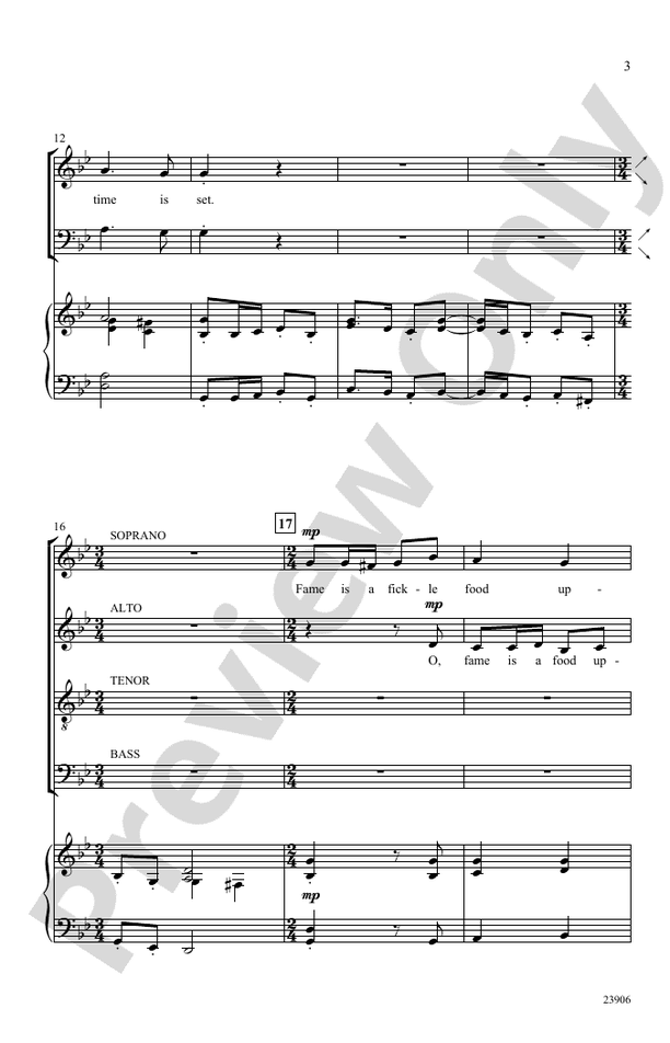 Fame Is a Fickle Food: SATB Choral Octavo: Ruth Morris Gray - Digital ...