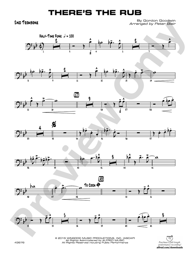 There's the Rub: 2nd Trombone: 2nd Trombone Part - Digital Sheet Music ...