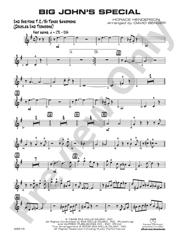 Big John's Special: 2nd Baritone T.C.: 2nd Baritone T.C. Part - Digital Sheet Music Download