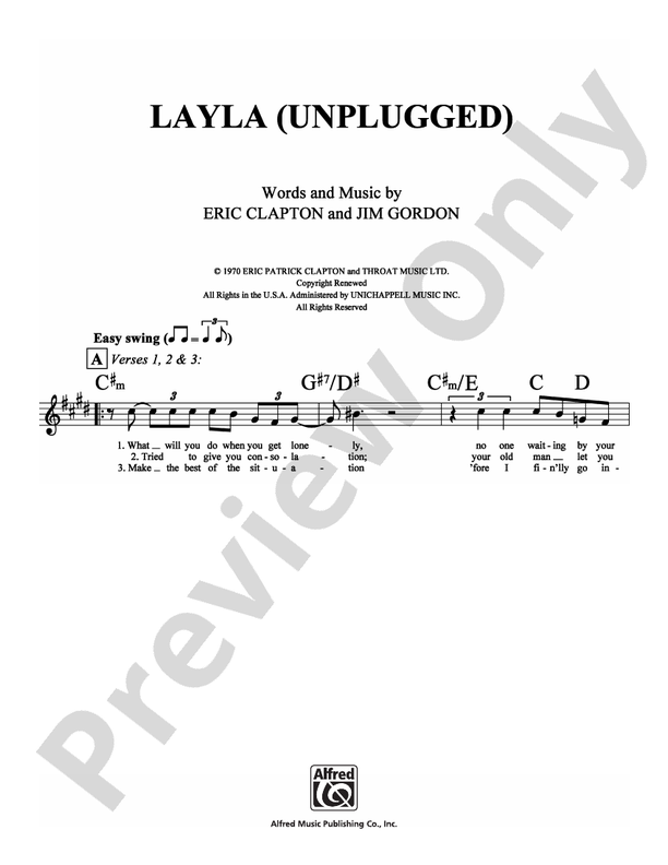 Layla (Unplugged): Lead Sheet: Eric Clapton - Digital Sheet Music Download