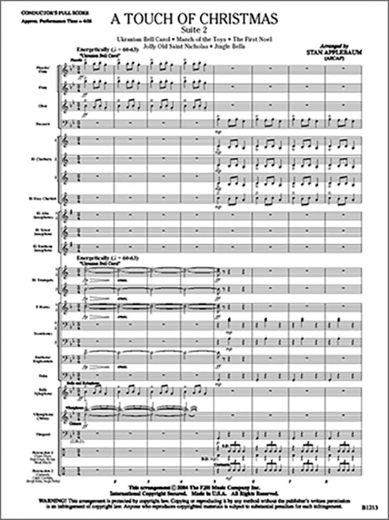 A Touch of Christmas: Suite 2: Concert Band Conductor Score: Stan ...