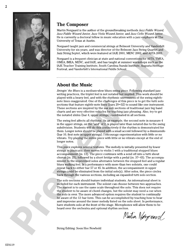 Stringin' the Blues: Score: String Orchestra Score: Martin Norgaard ...