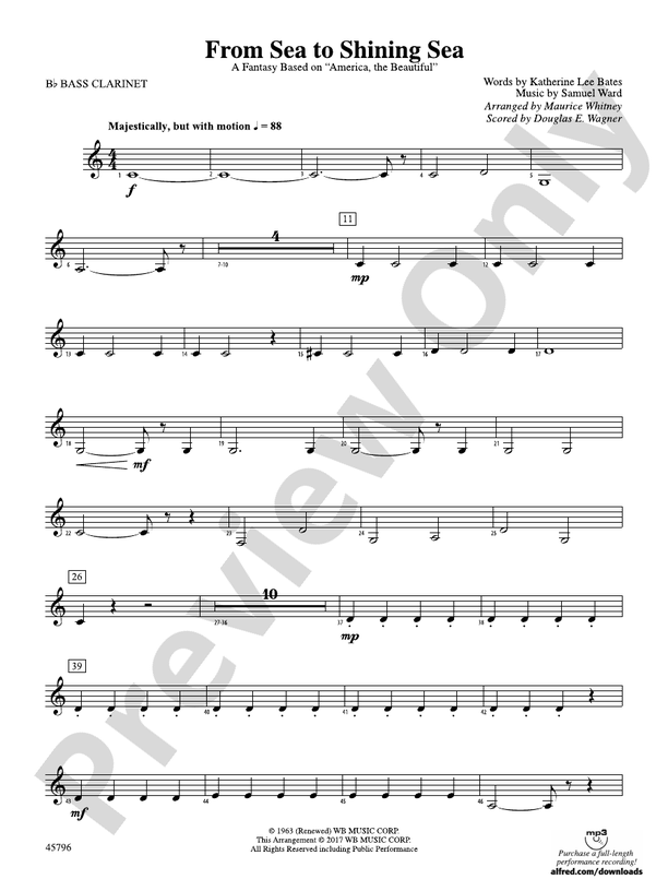 From Sea to Shining Sea: B-flat Bass Clarinet: B-flat Bass Clarinet ...