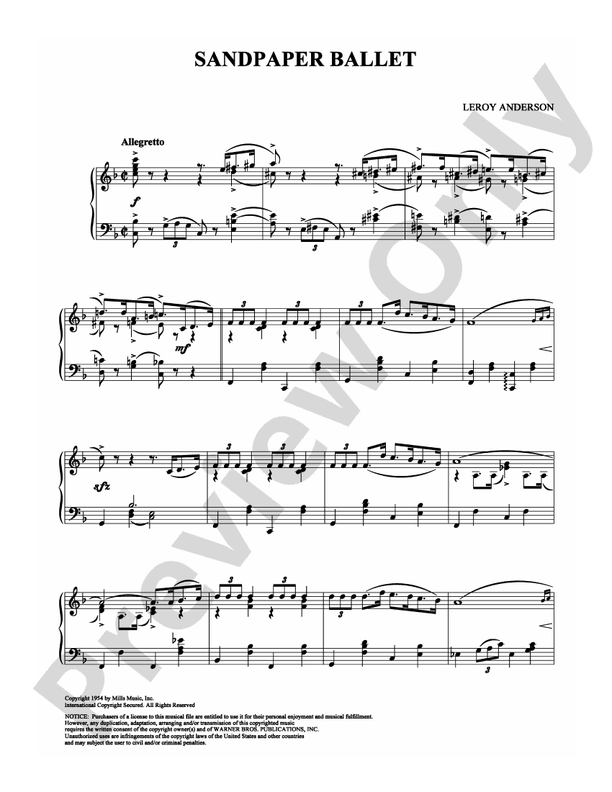 Sandpaper Ballet: Piano: Leroy Anderson - Digital Sheet Music Download