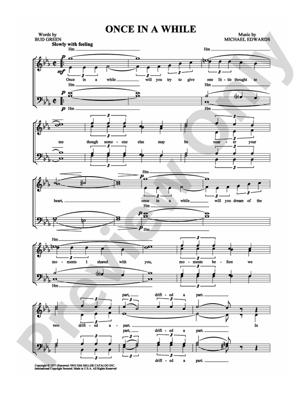 Once in a While: Vocal Group: Michael Edwards - Digital Sheet Music ...