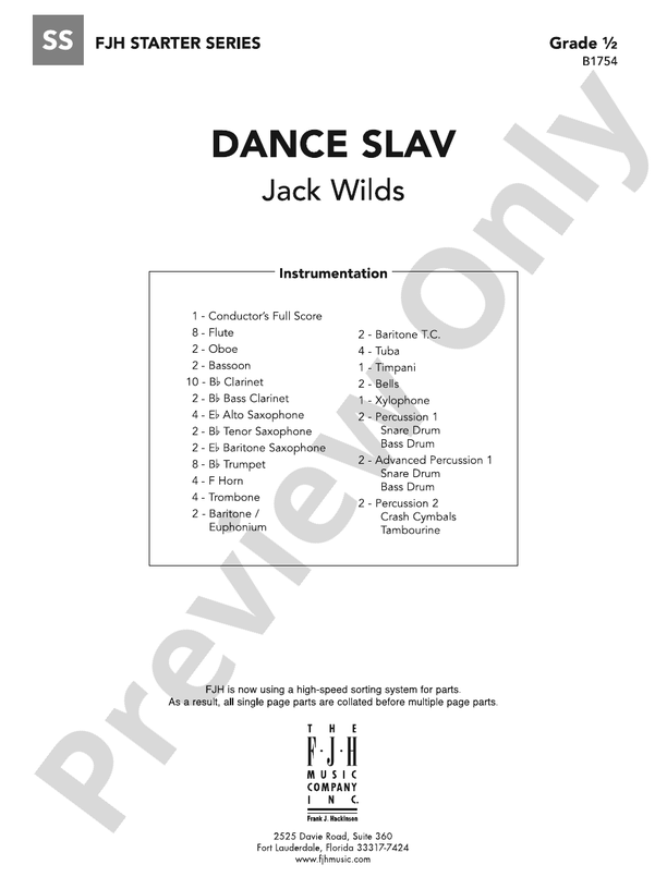 Dance Slav: Score: Concert Band Score: Jack Wilds - Digital Sheet Music ...