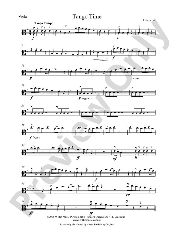 Tango Time: Viola: Viola Part - Digital Sheet Music Download