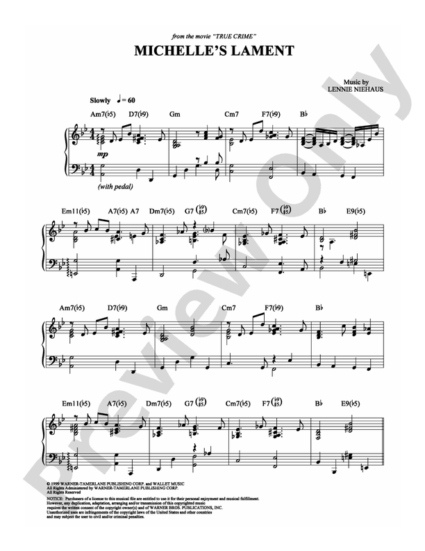 Michelle's Lament: Piano: Lennie Niehaus - Digital Sheet Music Download
