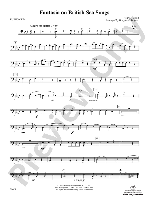 Fantasia on British Sea Songs: Baritone B.C.: Baritone B.C. Part ...