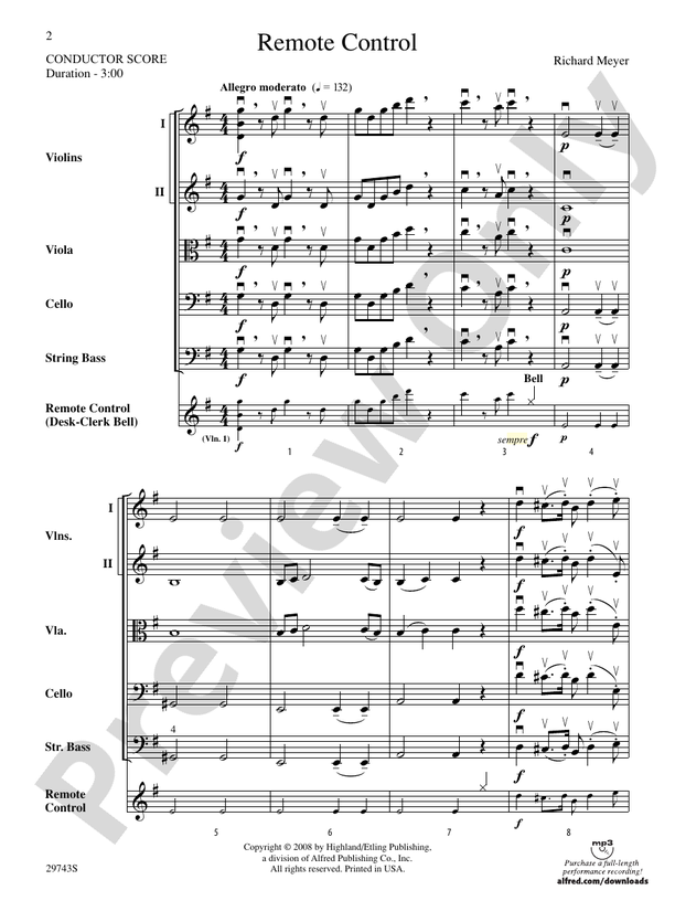 Remote Control: Score: String Orchestra Score - Digital Sheet Music ...