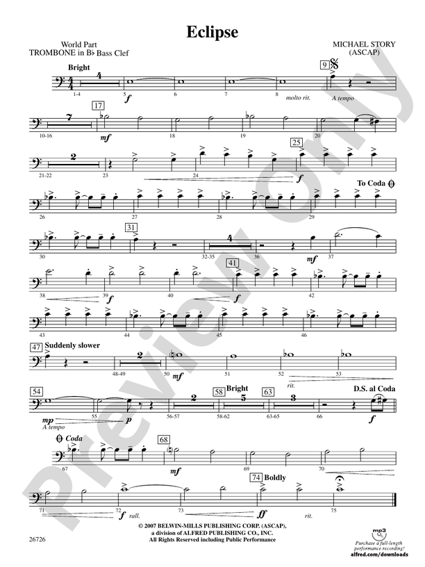 Eclipse Wp 1st B Flat Trombone B C Wp 1st B Flat Trombone B C
