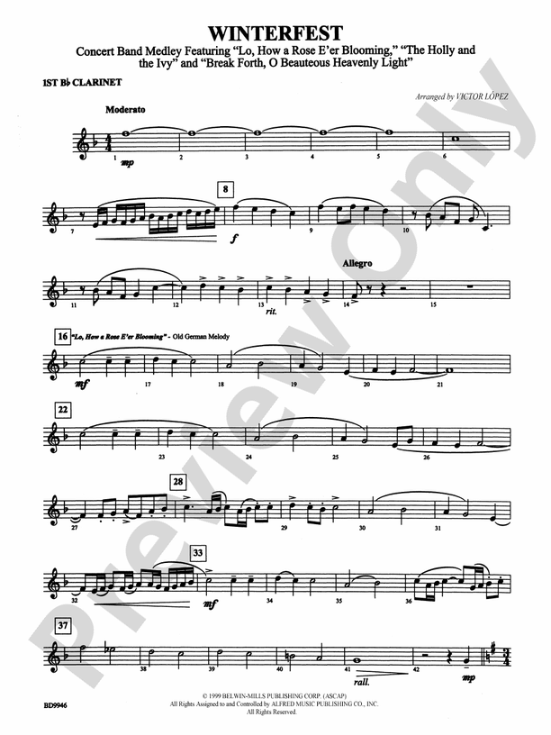 Winterfest: 1st B-flat Clarinet: 1st B-flat Clarinet Part - Digital ...