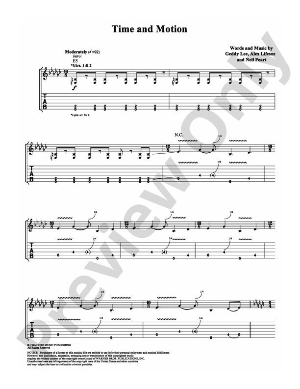Time and Motion: Guitar TAB: Rush - Digital Sheet Music Download