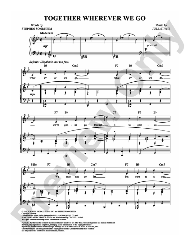 Together Wherever We Go: Piano/Vocal/Chords: Jule Styne - Digital Sheet ...